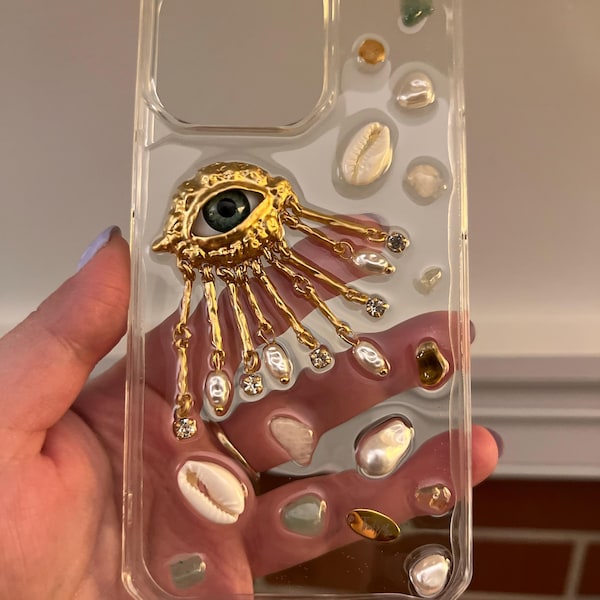 Resin Aesthetic Phone Case, Decoden Phone Case for iPhone 16 15 14 13 ...