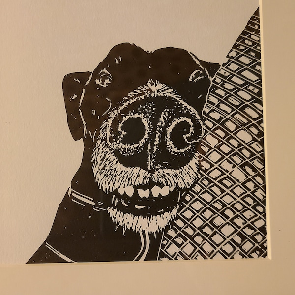 Greyhound Signed Original Lino Print - Snaws (teefs) - Etsy