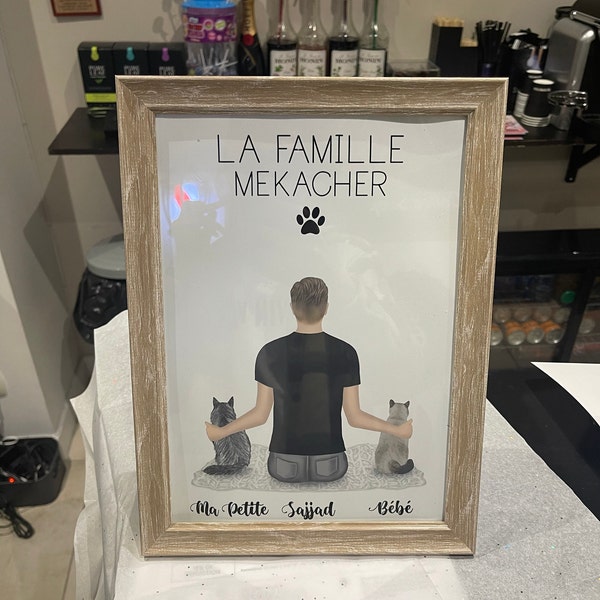 Personalized Cat Portrait Personalized Cat Gift Personalized Cat Poster ...