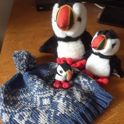 Puffin Hat PDF Knitting Pattern, Fair Isle Hat Easy Knit Pattern - Etsy