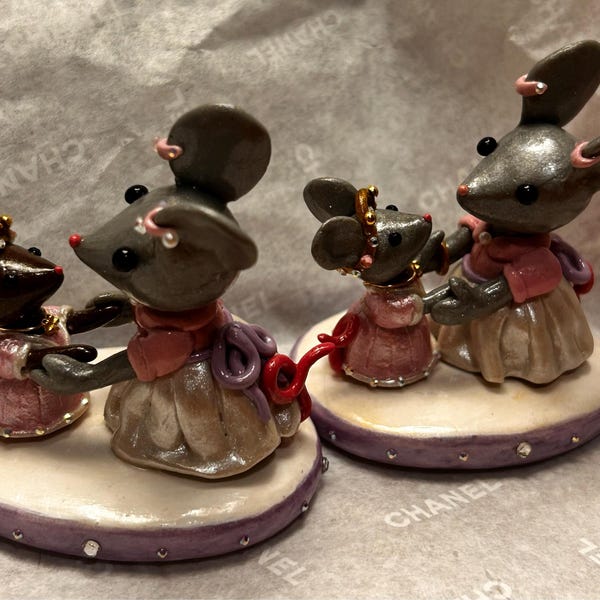 SET of 2 CUSTOM Polymer Clay Mice! Hansculpted and Created for You ...