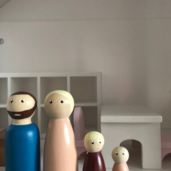 Custom Wooden Peg Families Simple Peg Families Wooden Toy Pegs Peg ...