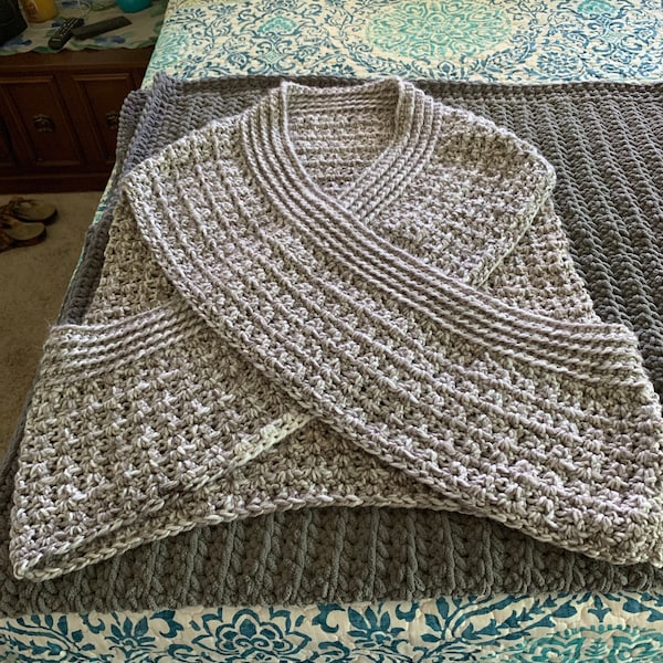 Crocheted Shrug Pattern, Wrap Vest Pattern, Easy Crochet Vest ...