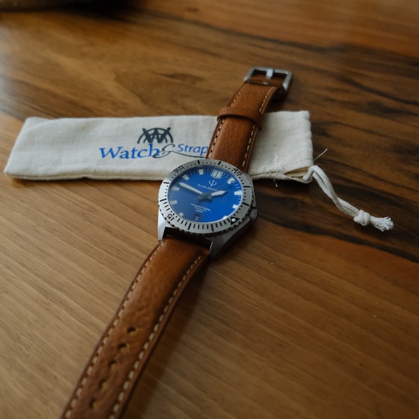 Handmade Copper Brown Italian Leather Watch Strap, Full Grain Leather ...