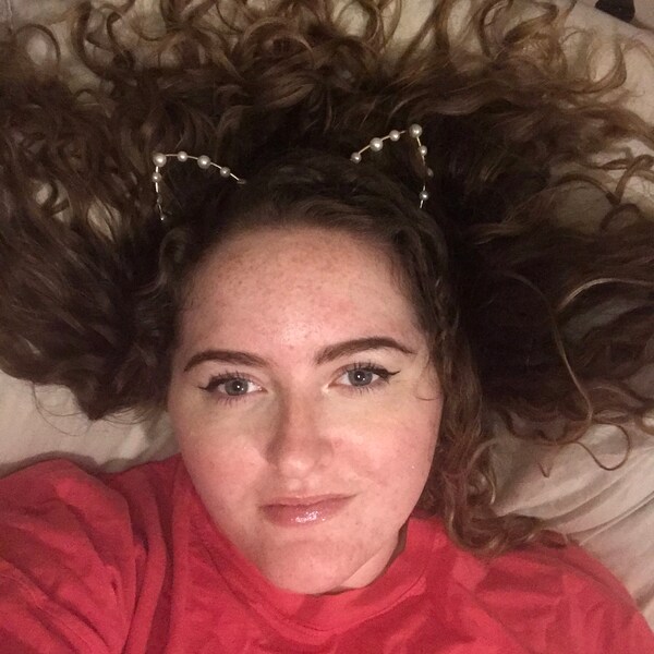 Handmade Pearl Cat Ear Tiara: Bridal Cat Headband - Etsy