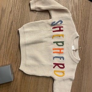 Custom Name Boy Sweater, Personalized Name Sweater, Hand Embroidered ...