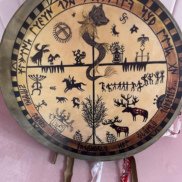 21-inch Traditional Shamanic Drum Handcrafted Spiritual Drum for ...