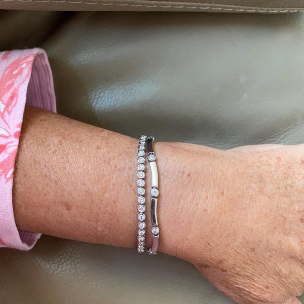 Real Natural Diamond Bracelet, Beaded Flexible Bangle, Flower Cluster ...