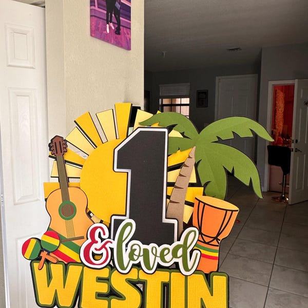 One & Loved Cake Topper | Reggae Theme Cake Topper | One Love First ...