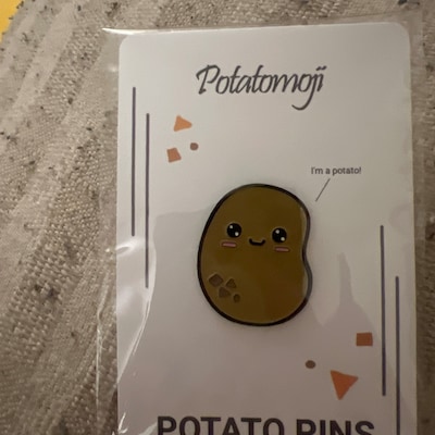 Happy Potato Keychain Cute, Kawaii Brown Potato With Smile Hard Enamel ...