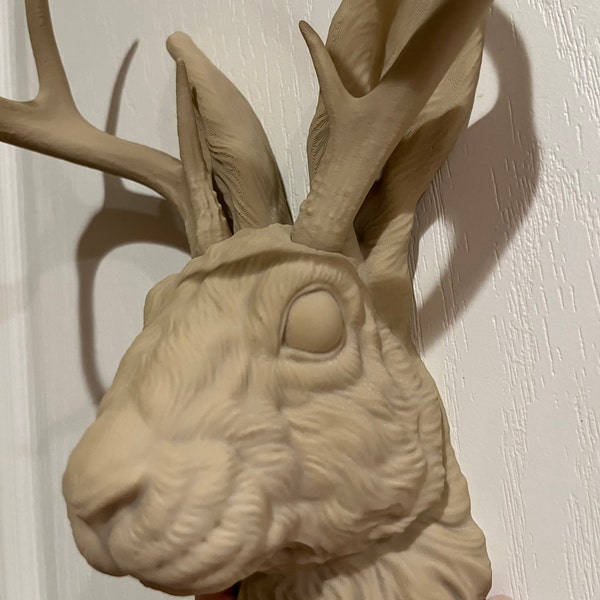 Jackalope Head Wall Art | 3D Printed Jackalope Mount Home Decor - Etsy