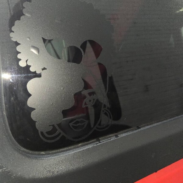 Lori Afro Woman Face Vinyl Decal|african American Woman Decal| Wine ...