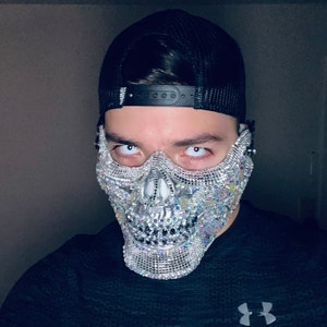 Silver Skull Mask, Festival Men's Women's Mask, Masquerade Half Face ...