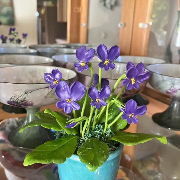 Fragrant Peas Set 7 Flowers of Polymer Clay-cold Porcelain-real Touch ...