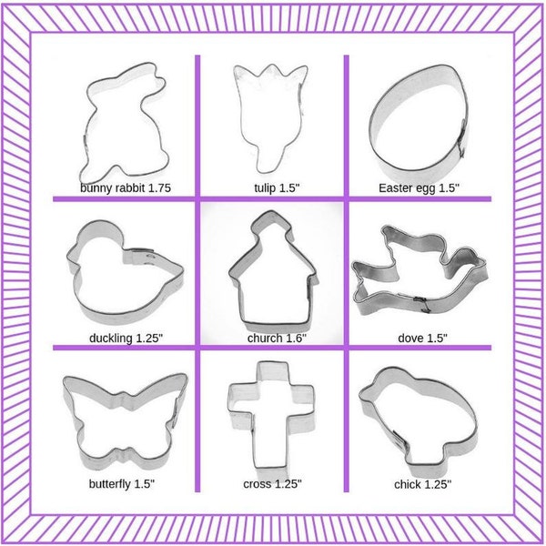 Mini Easter Cookie Cutter You Pick Set, Bunny, Egg, Duckling, Cross ...