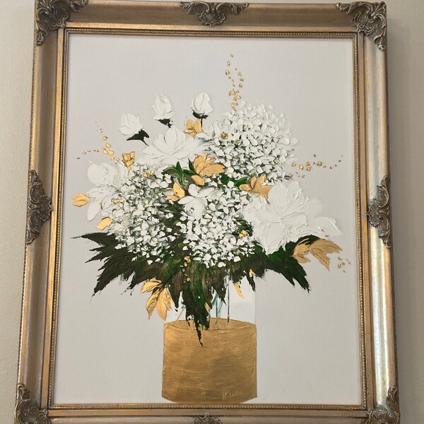 Floral Painting, Tatjana Ruzin, White Hydrangea, Art Painting, Floral ...