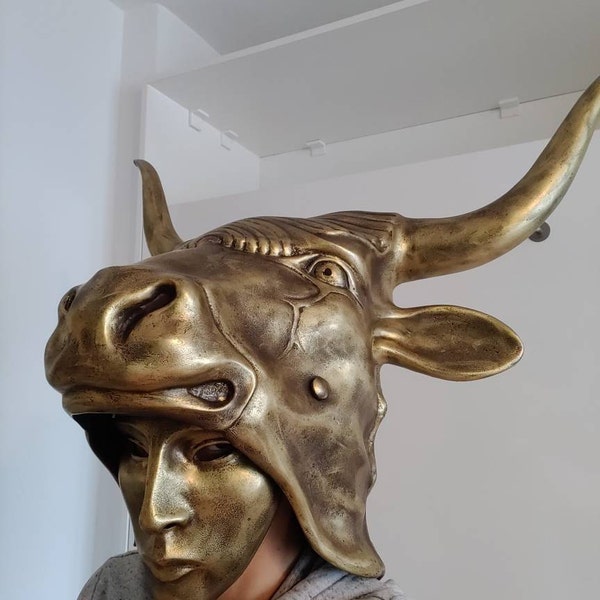 Animal Masquerade Mask, Ancient Greek Helmet, Greek Minotaurs Sclupture ...