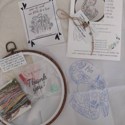Flower Christian Embroidery Kit for Beginners Features Psalm 143 Within ...