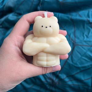 Swol Bear Candle, Buff Bear Candle, Workout Candle, Gift for Gym Rats ...