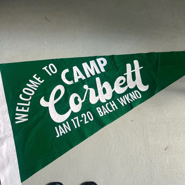 Extra Large Custom Pennant Flag / Camp Bachelorette Flag / Personalized ...