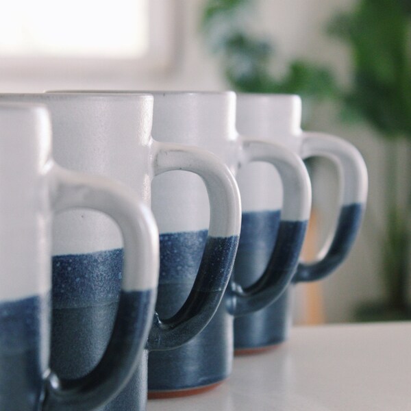 Bulb Mug: Speckled White Pottery Mug/ Pottery Gift/ Stoneware Mug ...