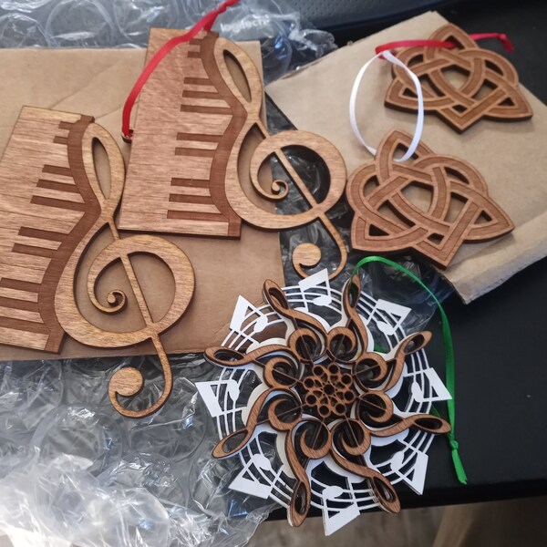 Treble Clef Music Note Wood Ornament - Etsy