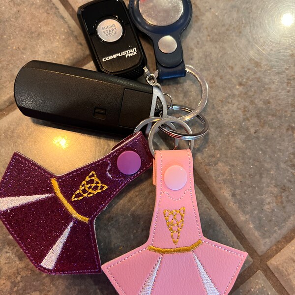 Key Fob , Key Chain , Snap Tab , Embroidered Vinyl Hairband Holder Key ...