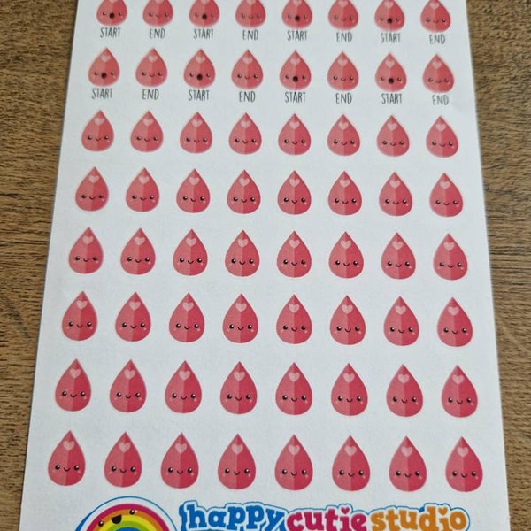 64 Cute Period Tracker Planner Stickers - Etsy UK