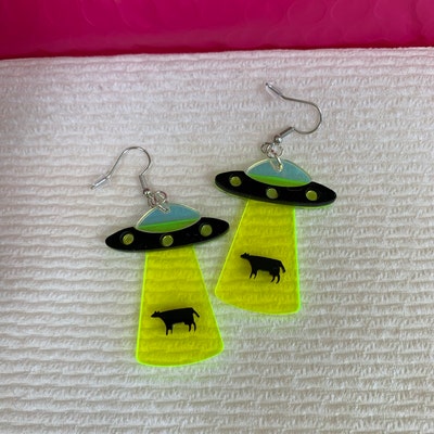 Alien Abduction Dangle Earrings - Etsy