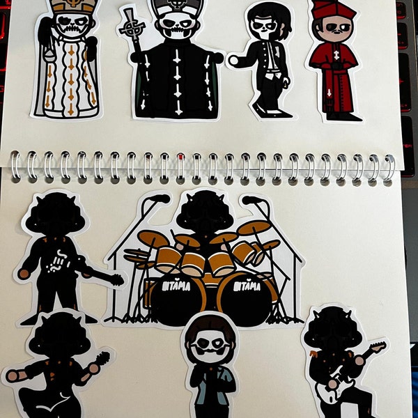 Ghost Chibi Stickers - Papa Emeritus, Primo, Secondo, Terzo, Cardinal ...
