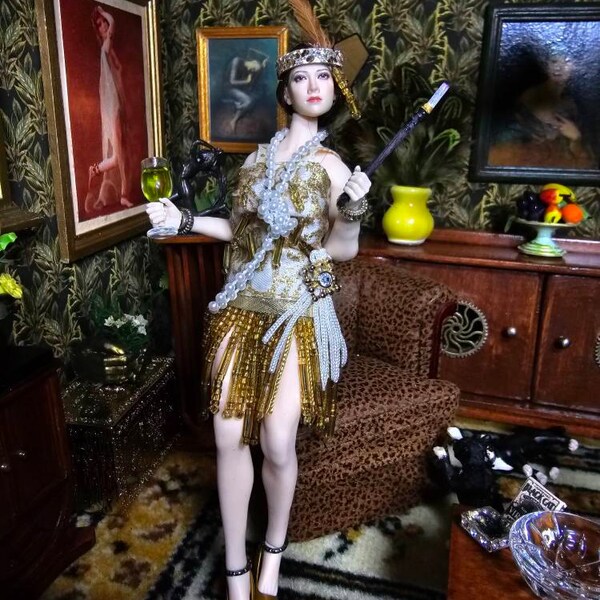 Tbleague PHICEN 1:12 Scale Doll Clothes Peplum Top and Skirt Handmade ...