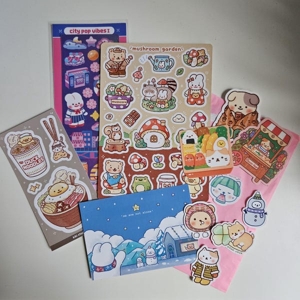 A5,A6 Cozy Bakery Memopad With a Cardboard Backing / Cute, Kawaii ...