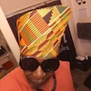 Ankara African Print Headdress Crown With Metallic Detail. Red & Gold ...