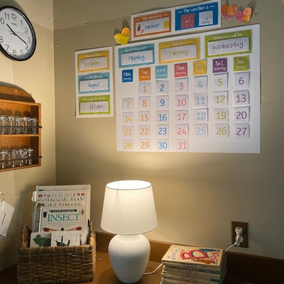 Morning Board Printable Activity Toddler Kids Homeschool Weather Chart ...