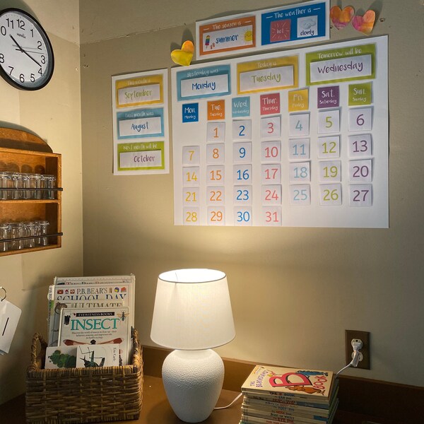 Morning Board Printable Activity Toddler Kids Homeschool Weather Chart ...