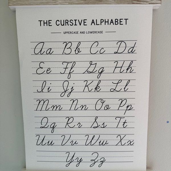 Cursive Handwriting Chart, Homeschool Learning Tools, Alphabet Poster ...