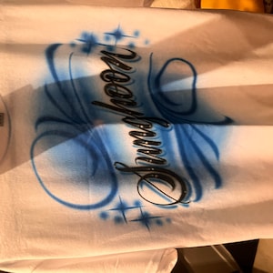 Airbrush T Shirt Script Swirly Name - Etsy