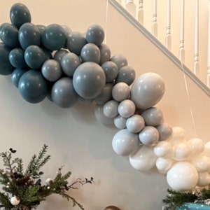 Pacific Balloon Garland Kit With Shades of Blue Slate Blue Dusty Sand ...