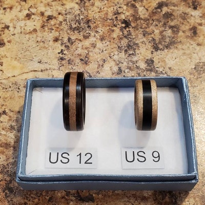 Wood Wedding Ring Set His and Her, Promise Rings for Couples, Wood Ring ...