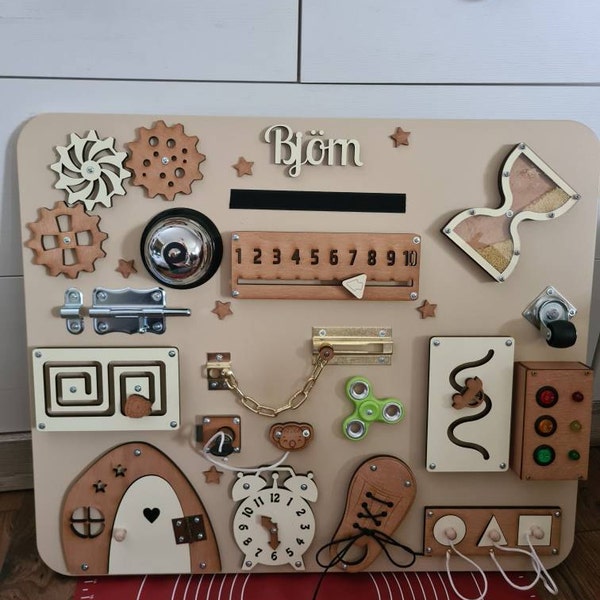 Element to Wooden Busy Board Parts Colorful Spinning Racks Set ...