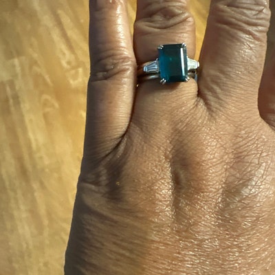 Emerald Cut Lab Created Ruby Engagement Ring for Women, Wedding Ring ...