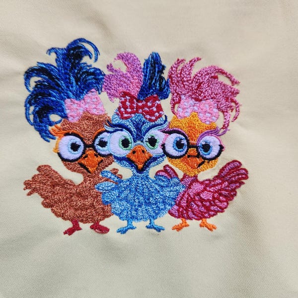 Funny Chicken Embroidery Design Bundle, Machine Embroidery Files, 9 ...