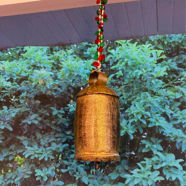 Rusty Vintage Bell, Rusty Bell, Vintage Cow Bell, Beaded String Bell ...