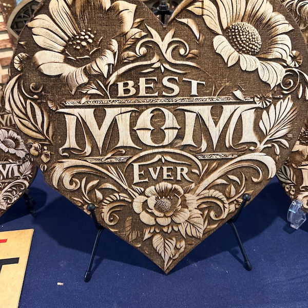 Digital 3D 'best Mom Ever' Engraving File, Ideal for CO2 Laser Machines ...