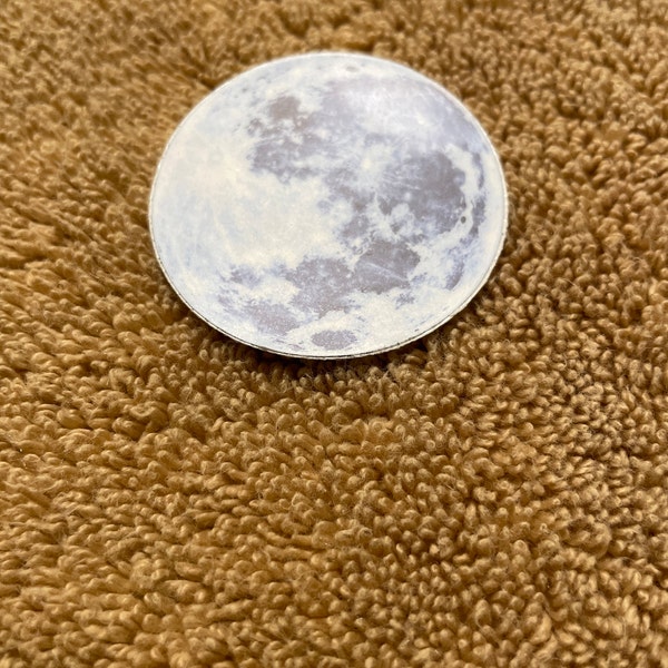 Moon Sticker | Full Moon Vinyl Sticker for Laptop | Car Decal Full Moon ...