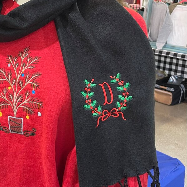 Christmas Mistletoe Monogram Embroidery Design (digital Download) - Etsy