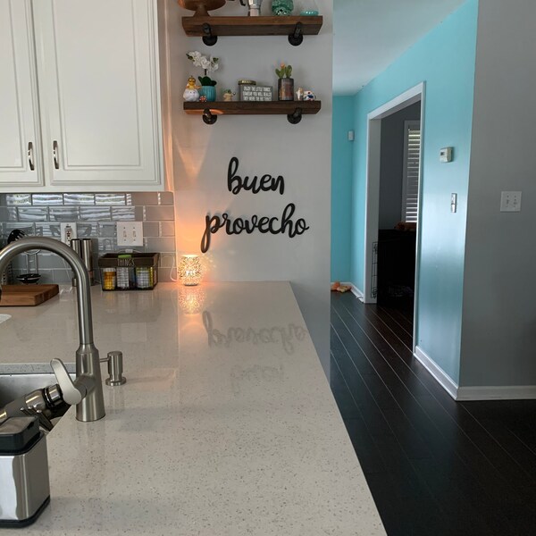 Buen Provecho Sign- Buen Provecho Laser Cut Script Wording- Bon Appetit ...