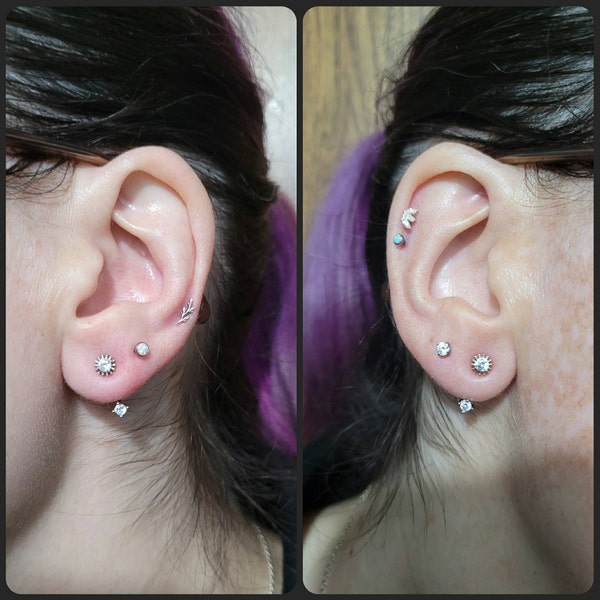 Sun Front Back Earrings • Ear Jacket • Dainty Ear Jacket • Ear Jacket ...