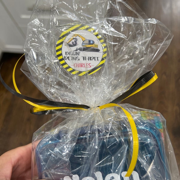 Personalized Construction Excavator Truck Stickers, Diggin Being Three ...