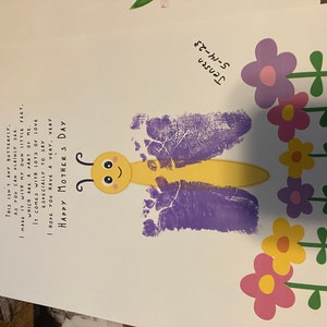 Mother's Day Butterfly Footprint Craft, Printable Footprint Art ...